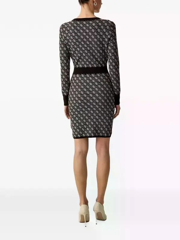 Guess Monogram-print V-neck Mini Dress
