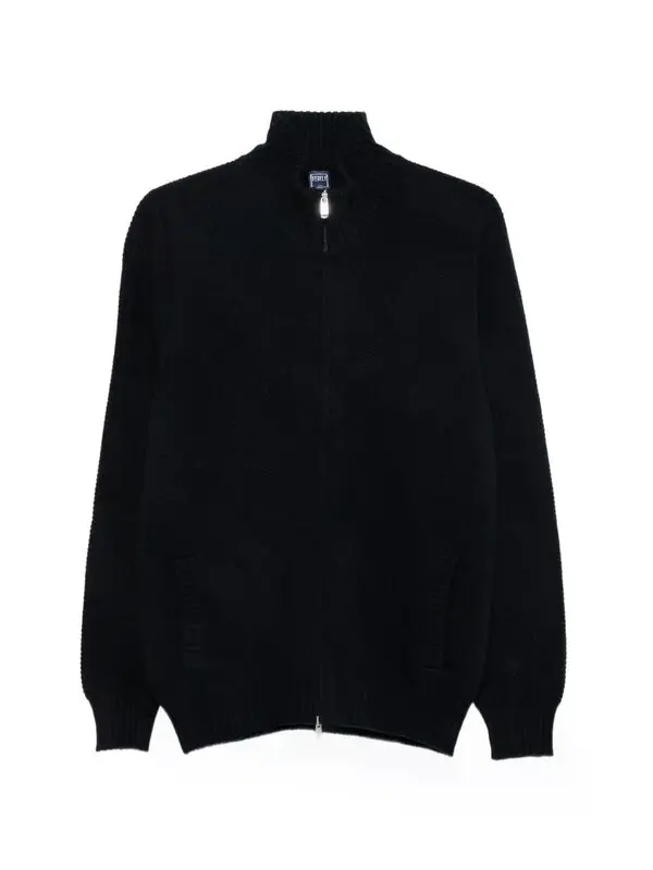 Fedeli Textured-knit Zip-up Cardigan