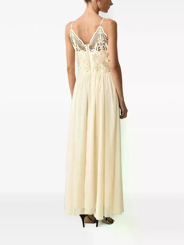 MORGAN Guipure Lace-panelled Maxi Dress