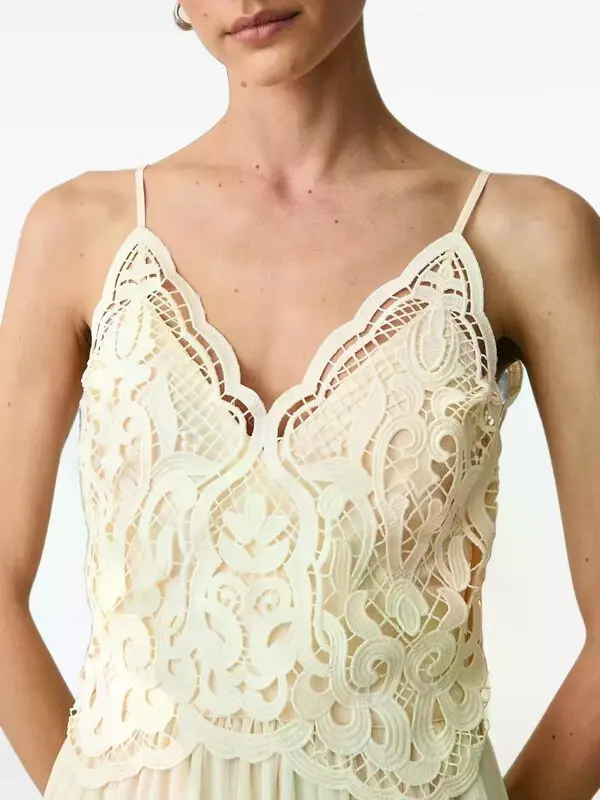 MORGAN Guipure Lace-panelled Maxi Dress
