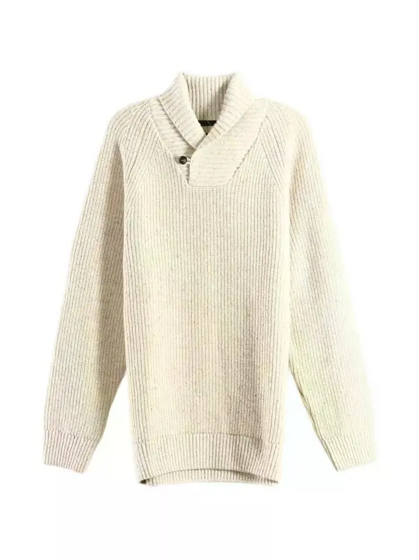 Barbour Fleck Ribbed Shawl-collar Sweater - Neutrals