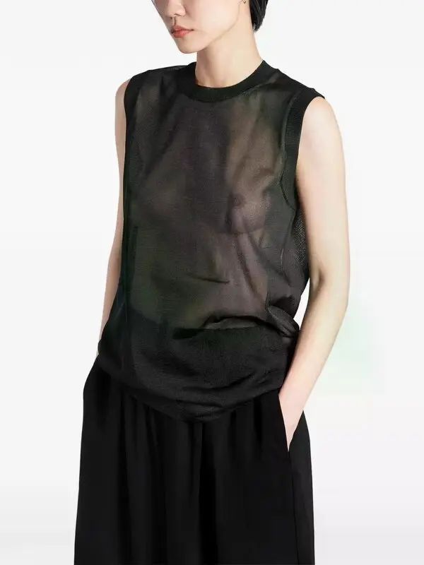 Comme Des Garçons Sheer Knit Top - Black