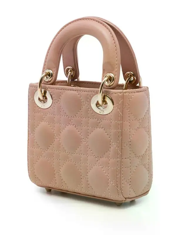 Dior 2022 Micro Lambskin Cannage Lady Satchel