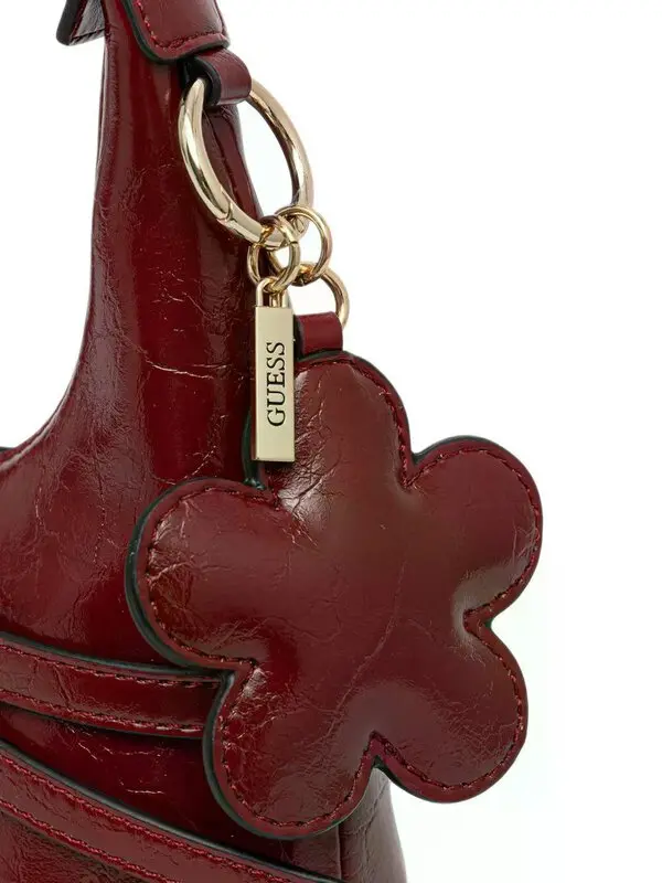 Guess Taylor Buckled-strap Flower-charm Shoulder Bag