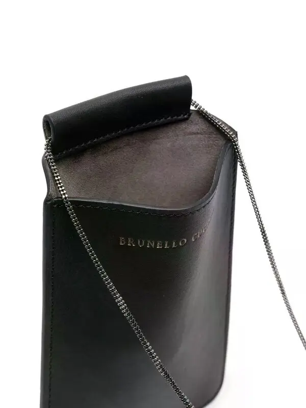 Brunello Cucinelli Beaded-trim Leather Phone Bag