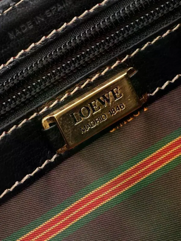 Loewe 2010-2026 Bicolor Leather Velazquez Twist Top Handle Bag Satchel