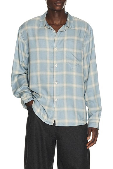 WORKS AND DAYS Rayon Check Classic Shirt