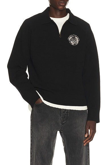 HONOR THE GIFT Knitted Zip Long Sleeve Polo