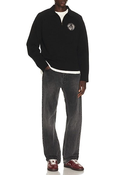 HONOR THE GIFT Knitted Zip Long Sleeve Polo