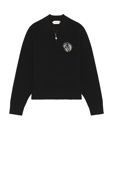 HONOR THE GIFT Knitted Zip Long Sleeve Polo