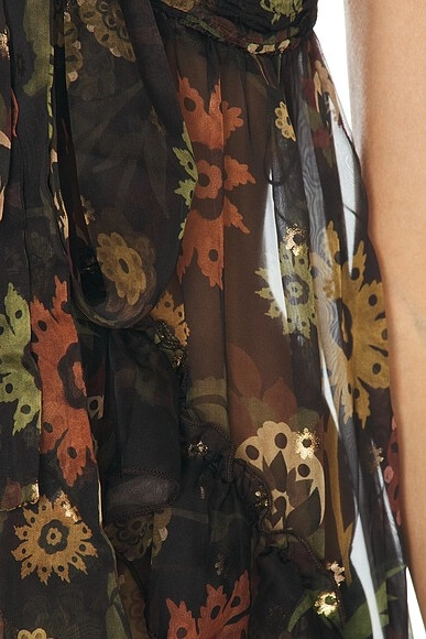 SIEDRES Josiane Sheer Ruffled Maxi Dress