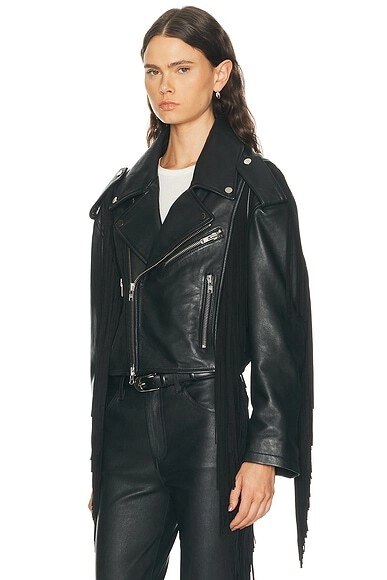 Sprwmn Moto Fringe Leather Jacket