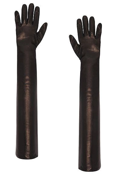 TOTEME Extra Long Leather Gloves - Black