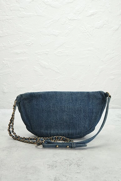 Chanel Denim & Shearling Egyptian Hieroglyph Belt Bag