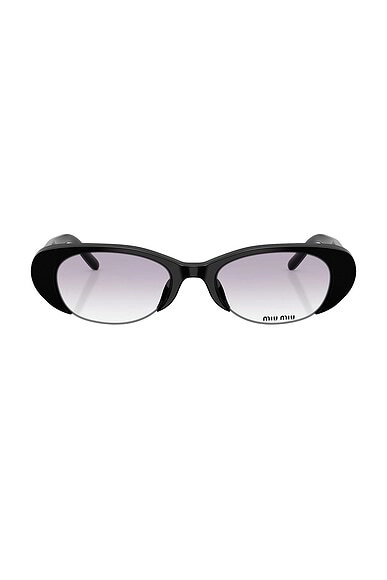 Miu Miu Oval Sunglasses - Black
