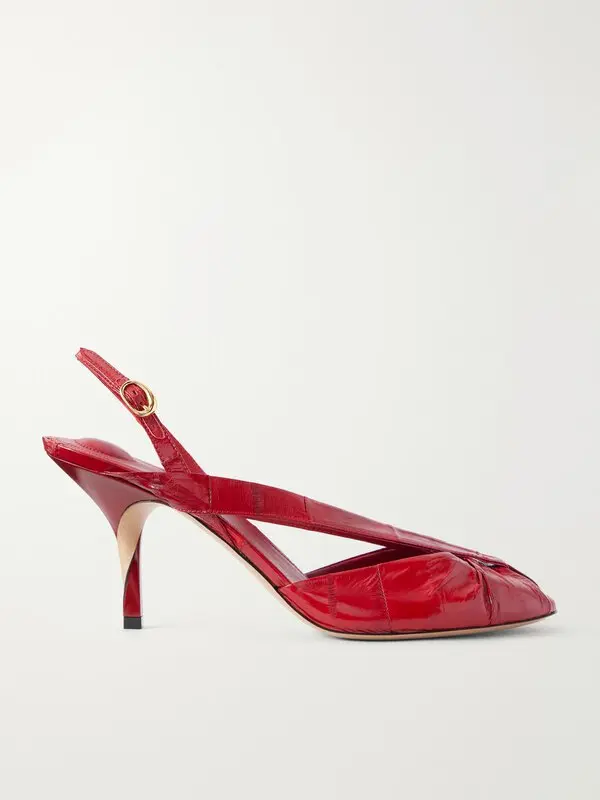 Jacquemus Les Slingback Cubisto 80 Textured Leather Pumps