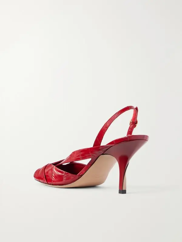 Jacquemus Les Slingback Cubisto 80 Textured Leather Pumps