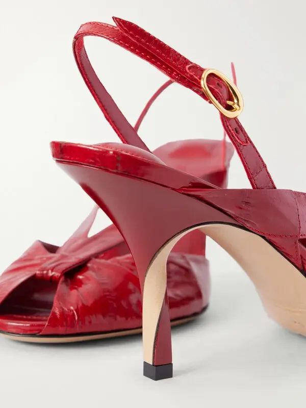 Jacquemus Les Slingback Cubisto 80 Textured Leather Pumps