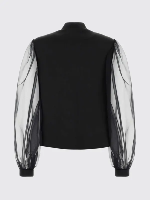 Giorgio Armani Pure Silk Blouse With Balloon Sleeves And A Mandarin Collar