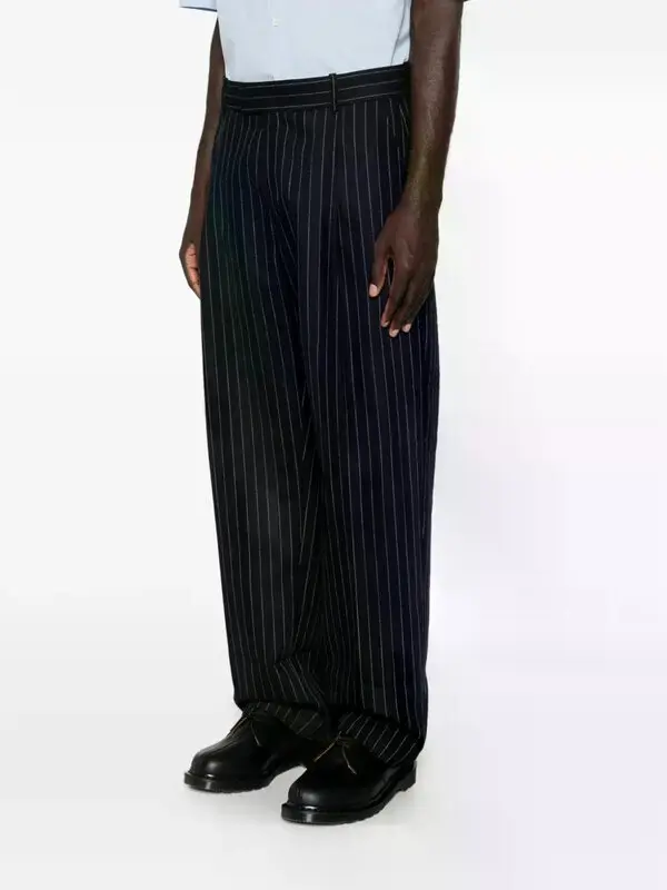Drole De Monsieur Pinstripe-pattern Pleated Trousers