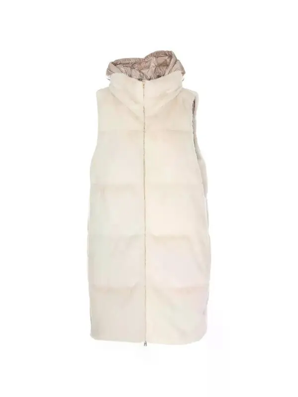 Herno Faux-fur Hooded Gilet - Neutrals