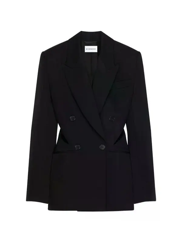 Givenchy Double-breasted Slashed Jacket In Wool