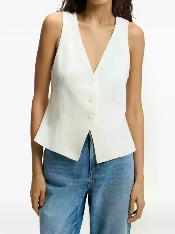BOSS Modern-fit Waistcoat With Open Back