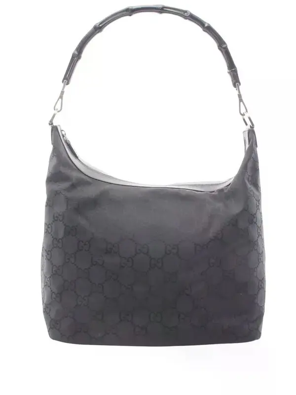 Gucci 2000-2015 Bamboo Gg Nylon Shoulder Bag