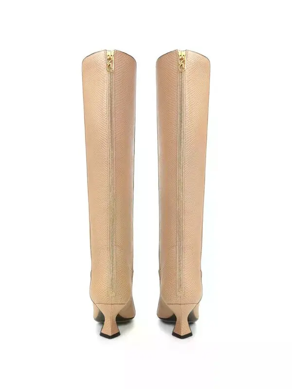 SERGIO ROSSI Sculpt Lizard-effect Leather Boots