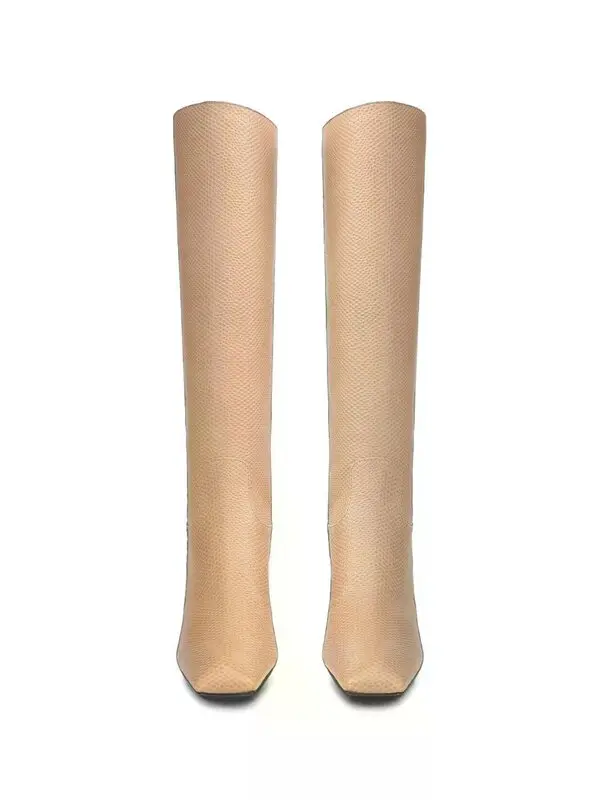 SERGIO ROSSI Sculpt Lizard-effect Leather Boots