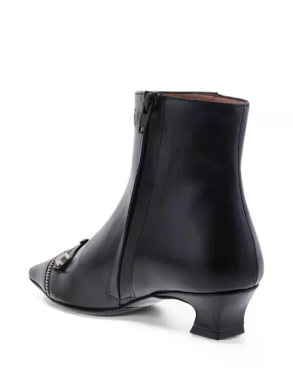 PARIS PUNK Buckle-detail Leather Ankle Boots