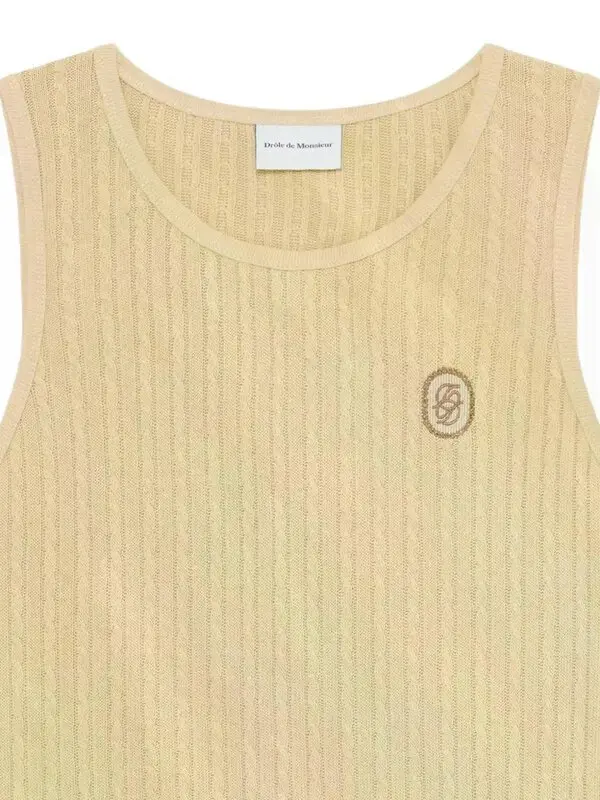 Drole De Monsieur The Mirror Cable-knit Tank Top