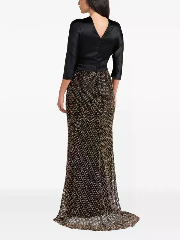 RHEA COSTA Vivienne Bead-embellished Evening Dress