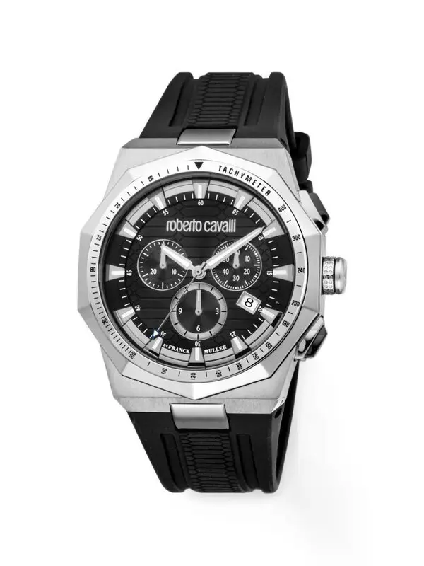 Roberto Cavalli X Franck Muller Chronograph Tachymeter 44mm Watch - Black