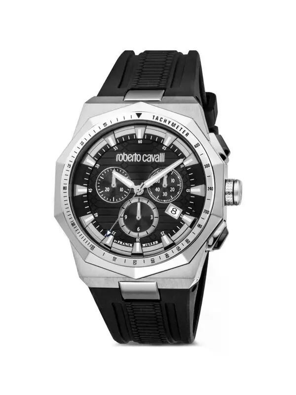 Roberto Cavalli X Franck Muller Chronograph Tachymeter 44mm Watch - Black