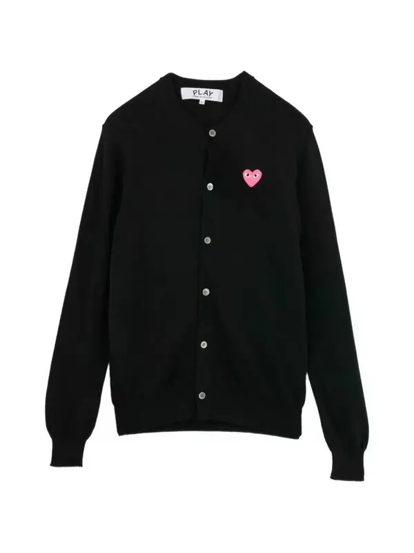 Play Comme Des Garcon Heart-patch Cardigan