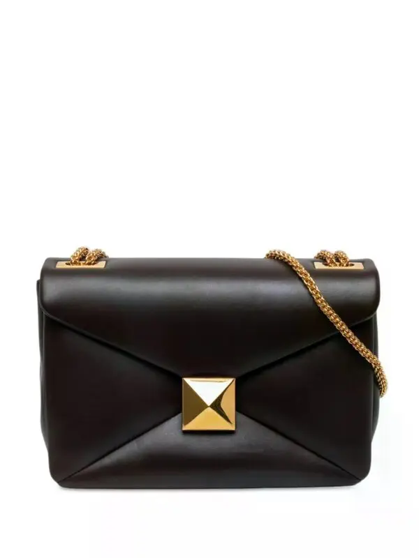 Valentino Garavani 2018-2026 Nappa One Stud Chain Crossbody Bag - Brown