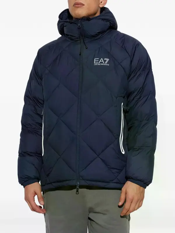EA7 Quilted Hooded Jacket