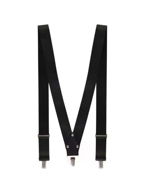 Philosophy Di Lorenzo Serafini Riveted Leather Suspenders - Black