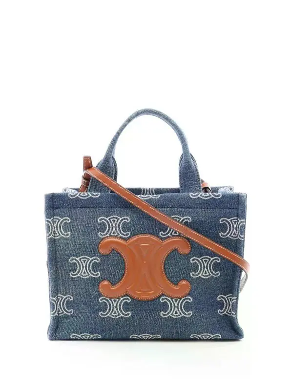 Celine 2010-2026 Small Denim Triomphe Cabas Thais Tote Satchel