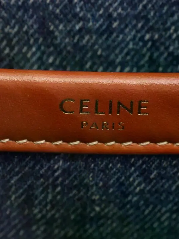 Celine 2010-2026 Small Denim Triomphe Cabas Thais Tote Satchel
