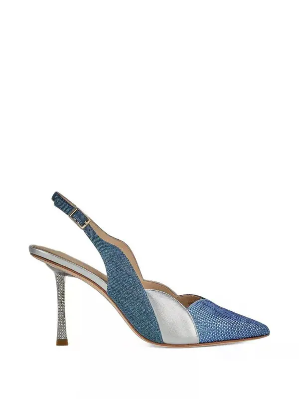 KAT MACONIE Crystal-embellished Slingback Pumps - Blue