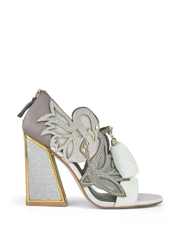 KAT MACONIE Aya Anch Crystal-embellished Sandals - Grey