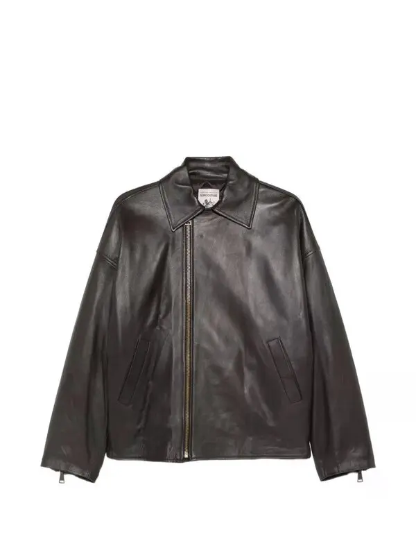 SEMICOUTURE Leather Zip-up Jacket