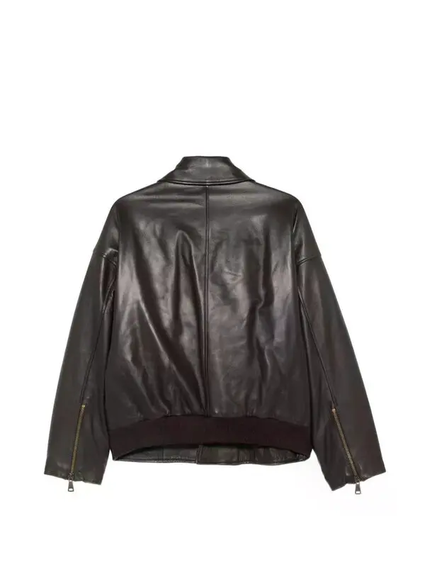 SEMICOUTURE Leather Zip-up Jacket