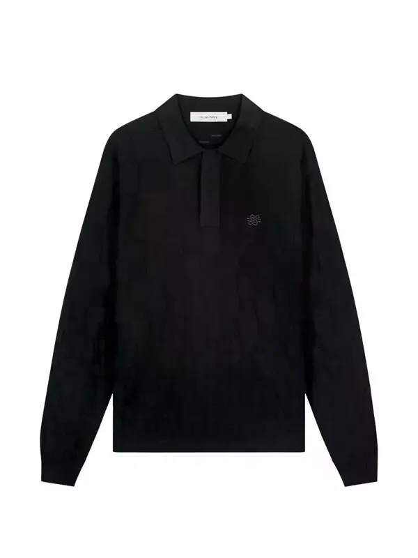 Filling Pieces Check-knit Polo Shirt