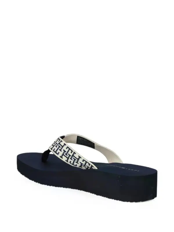 Tommy Hilfiger The Monogram-print Platform Flip-flops