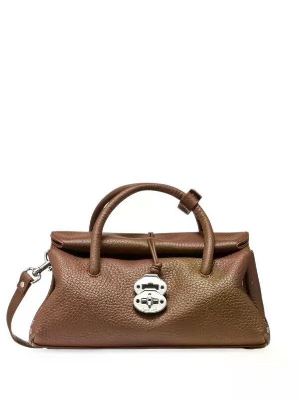 ZANELLATO Small Dotta Pebbled Leather Tote Bag - Brown