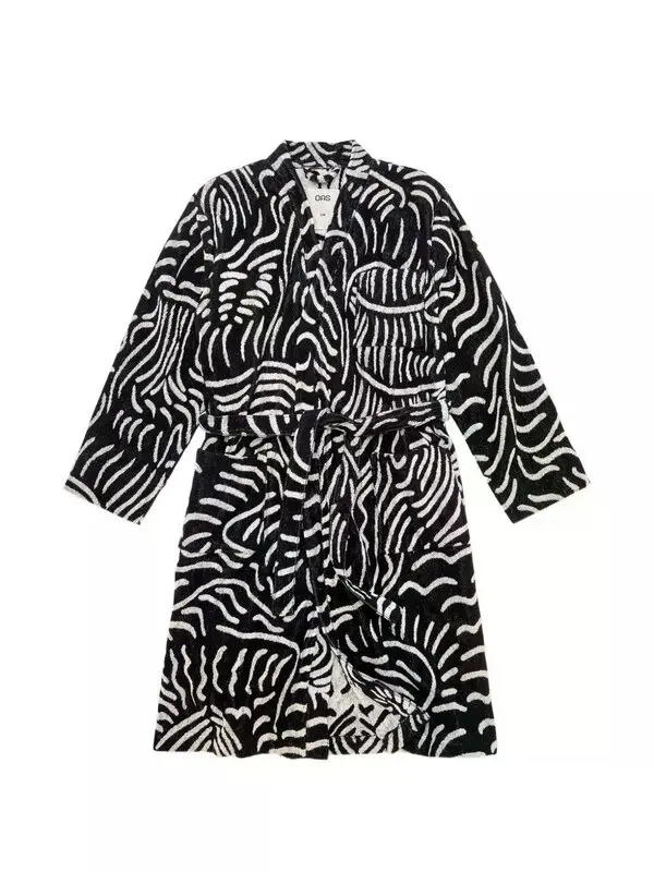 OAS Company Lorenzo Abstract-pattern Robe - Black