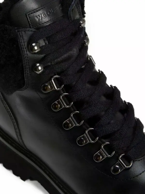 Woolrich Textured-trim Leather Boots
